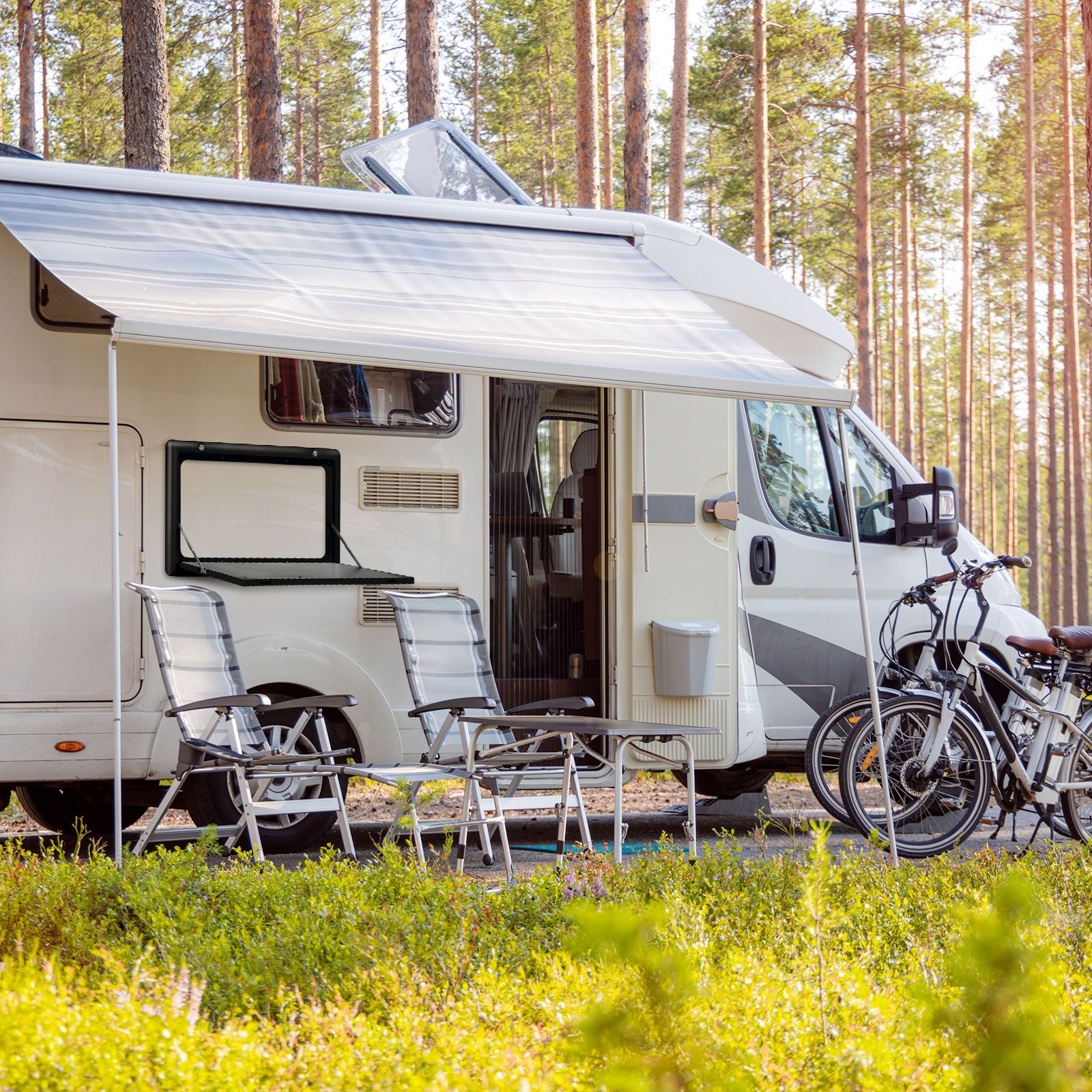 RV Wall Camping Table Camper Folding Picnic Caravan Exterior Mount ...