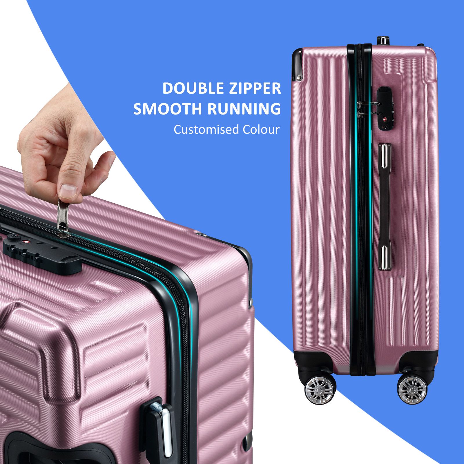 4 Piece Luggage Set Carry On Traveller Suitcases Hard Shell Rolling ...