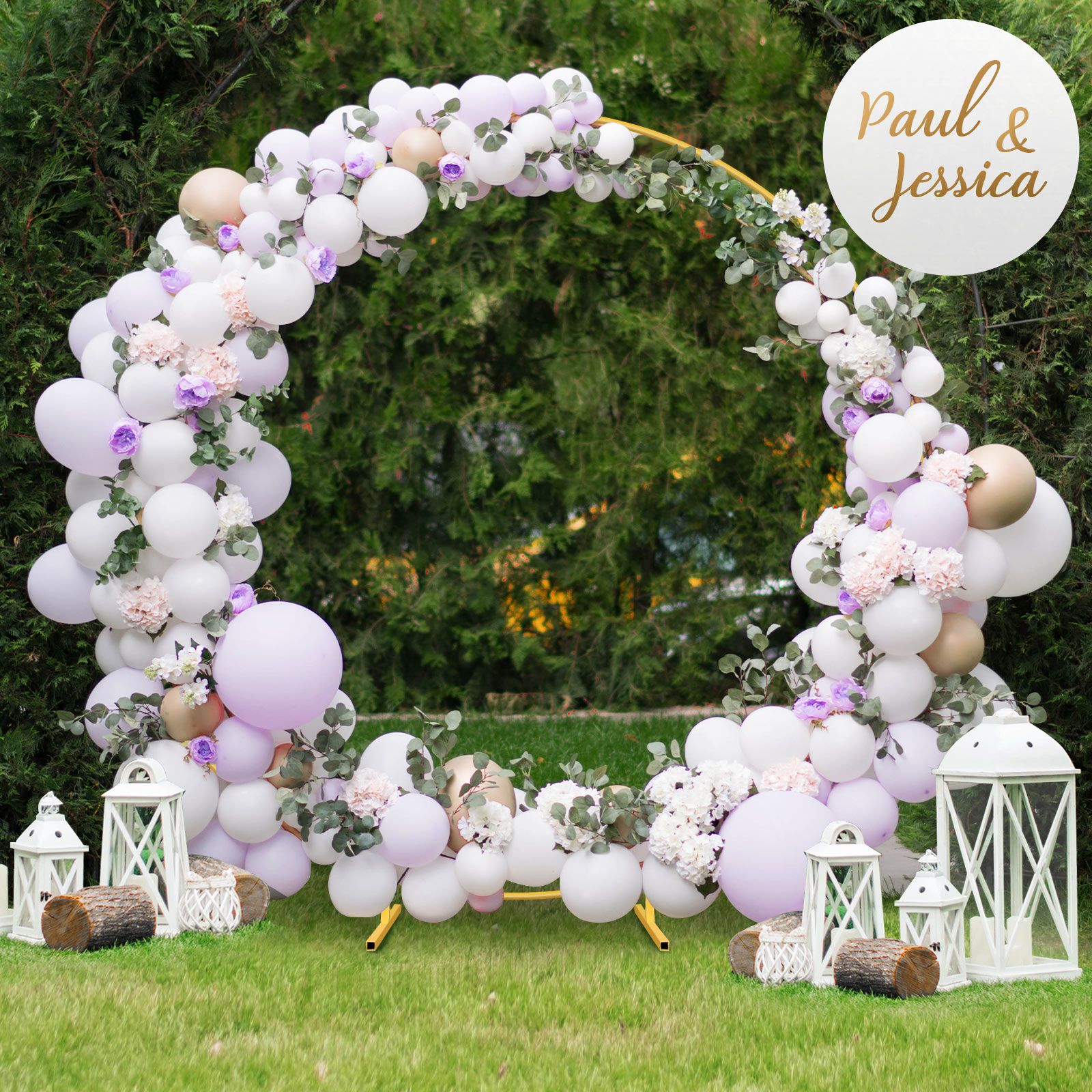 Round Backdrop Stand Hoop Arch Wedding Party Balloon Metal Frame Circle ...