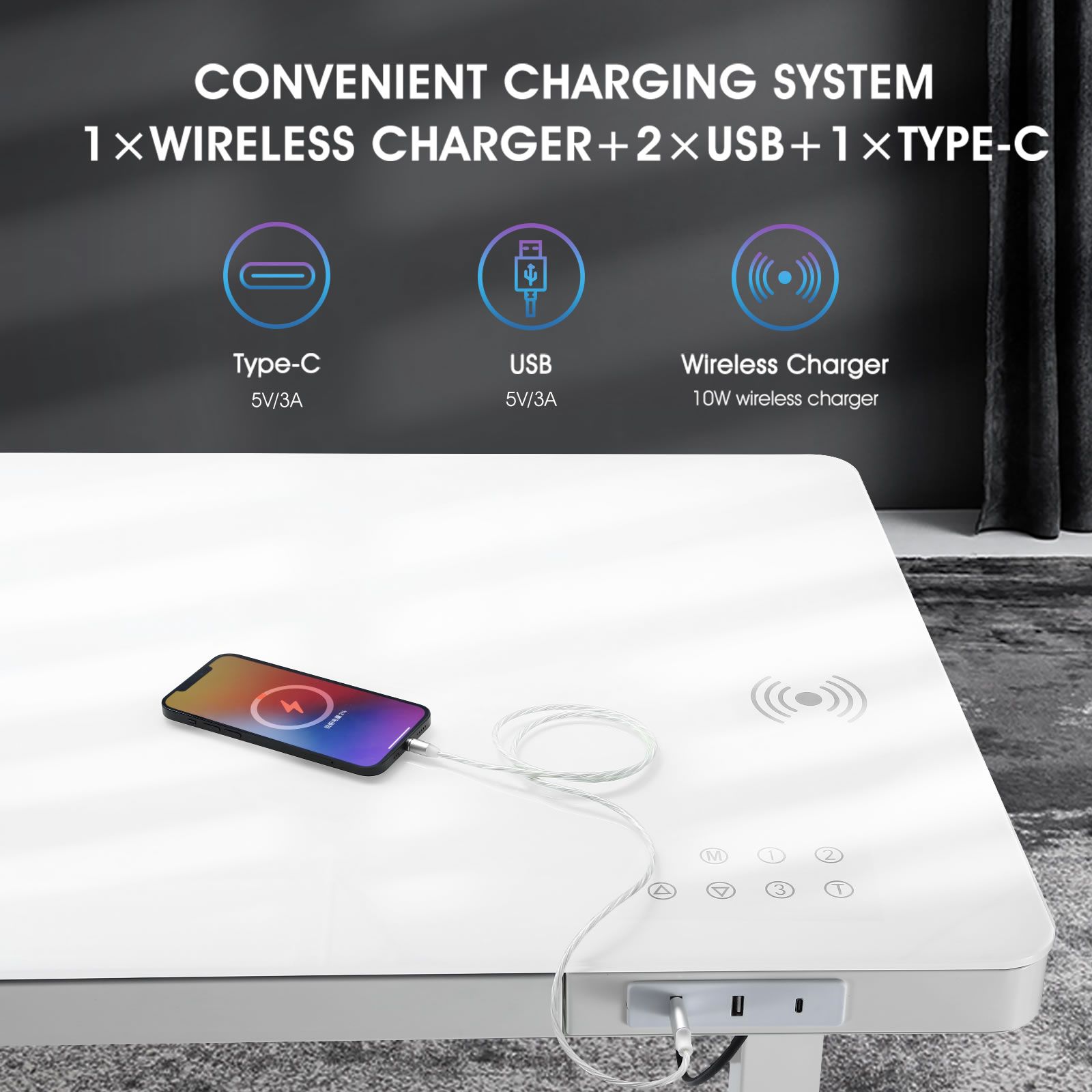 Electric Standing Desk Sit Stand Up Table Height Adjustable Motorised ...