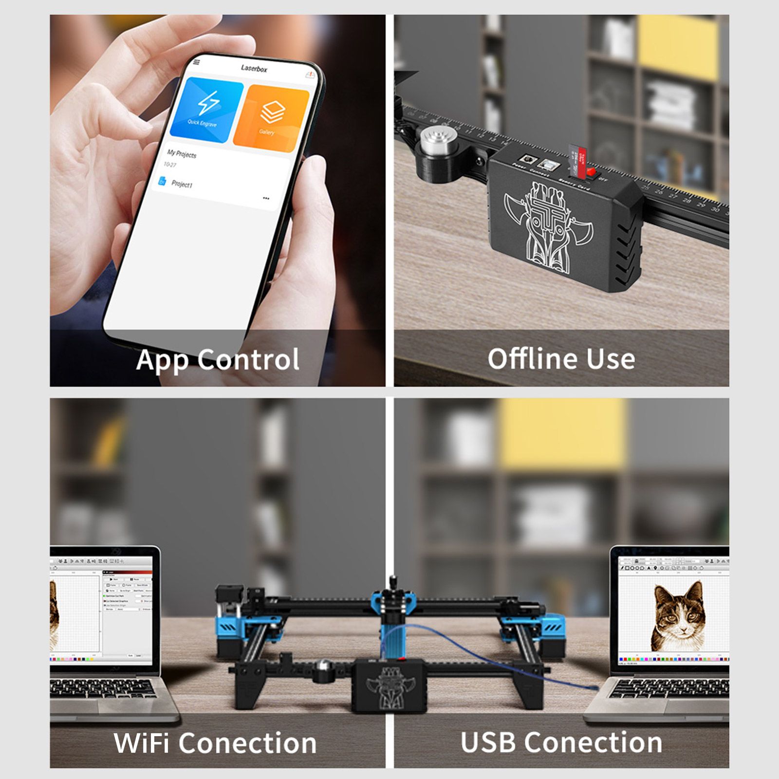 Laser Engraver Cutter Engraving Cutting Machine for Wood Acrylic Paper ...