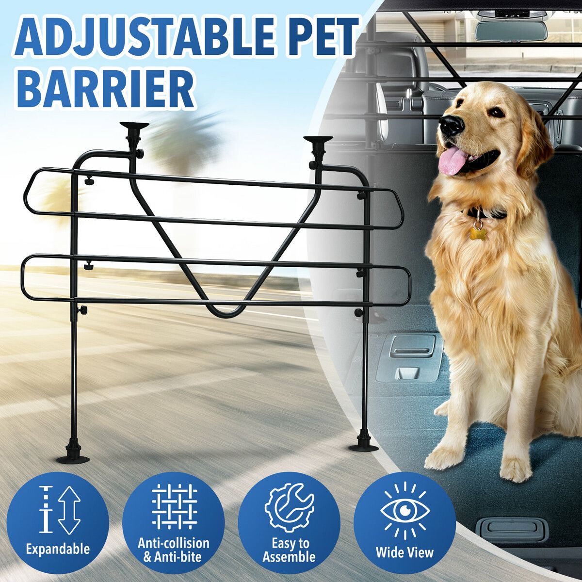 Dog Pet Cat Car Barrier Puppy Vehicle Divider Fence Safety Gate ...