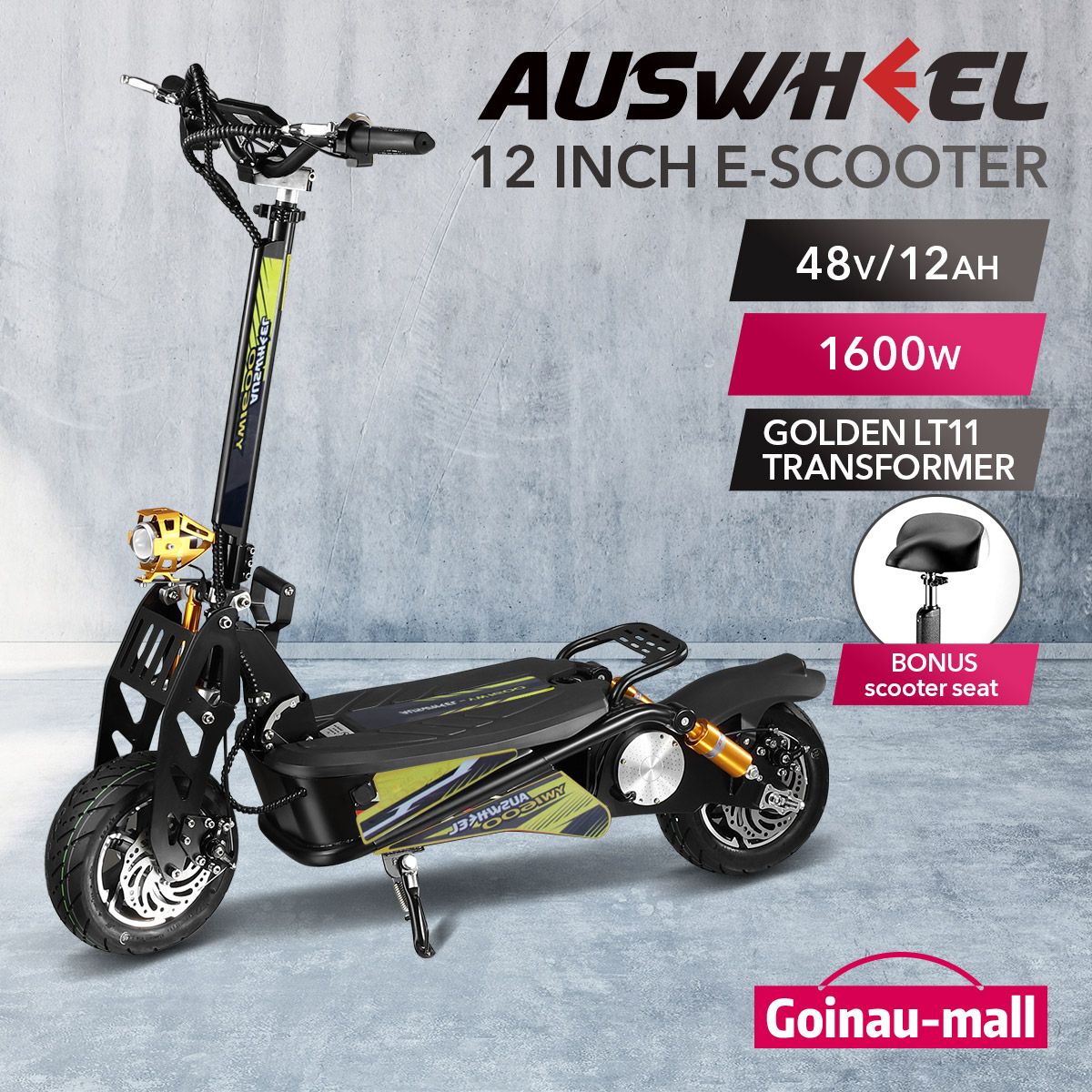 Electric Scooter E-scooter Auswheel Motorised Foldable Bike Commuting ...