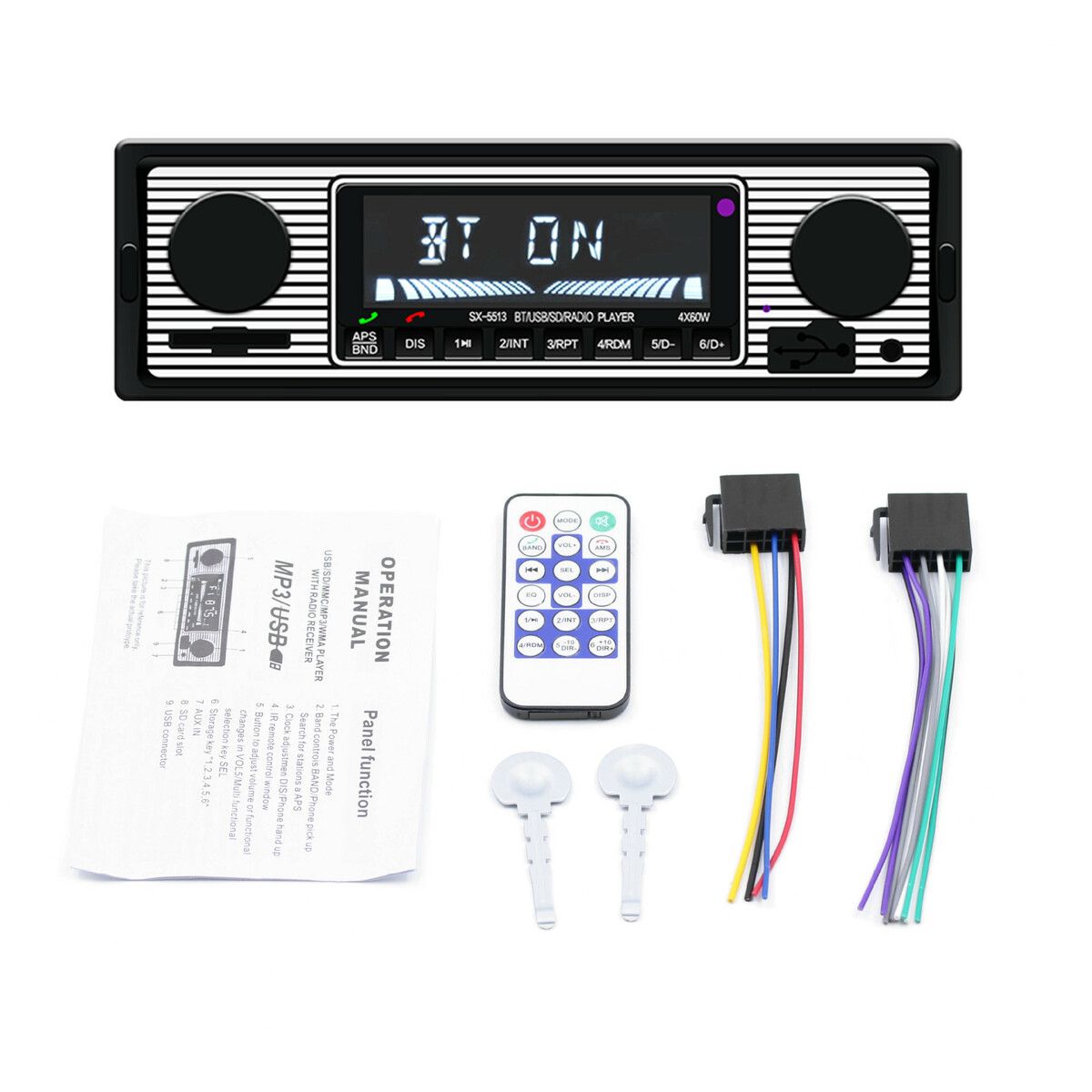 Vintage Car Radio MP3 Player Stereo USB AUX Classic Car Stereo Audio ...