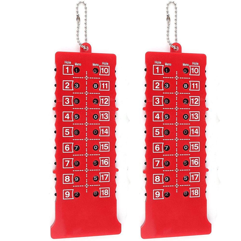 2pcs Score Counter,Golf Stroke Counter Golf Score Card Counter Red