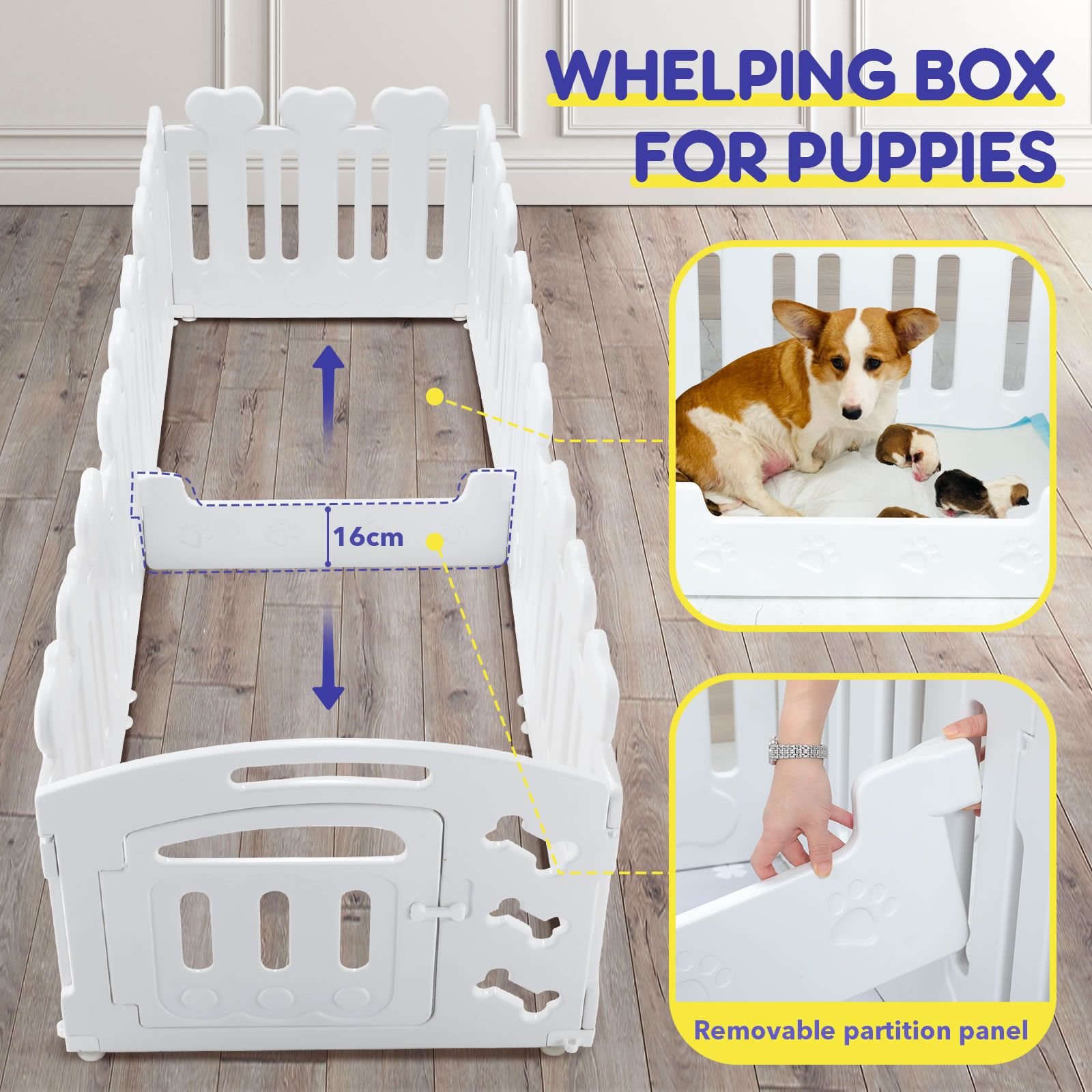 Dog Pet Cat Kennel Enclosure Cage Fence Safety Gate Playpen Crate ...
