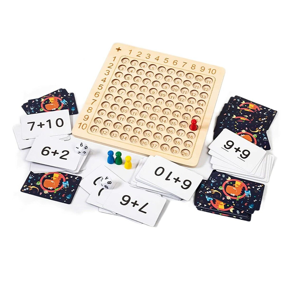 Wooden Math Hundred Board Game Montessori Educational Wooden Math ...