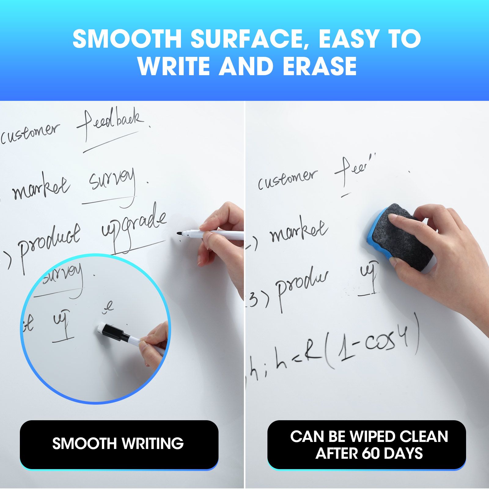Mobile Magnetic Whiteboard Interactive Dry Erase Sliding White Board ...