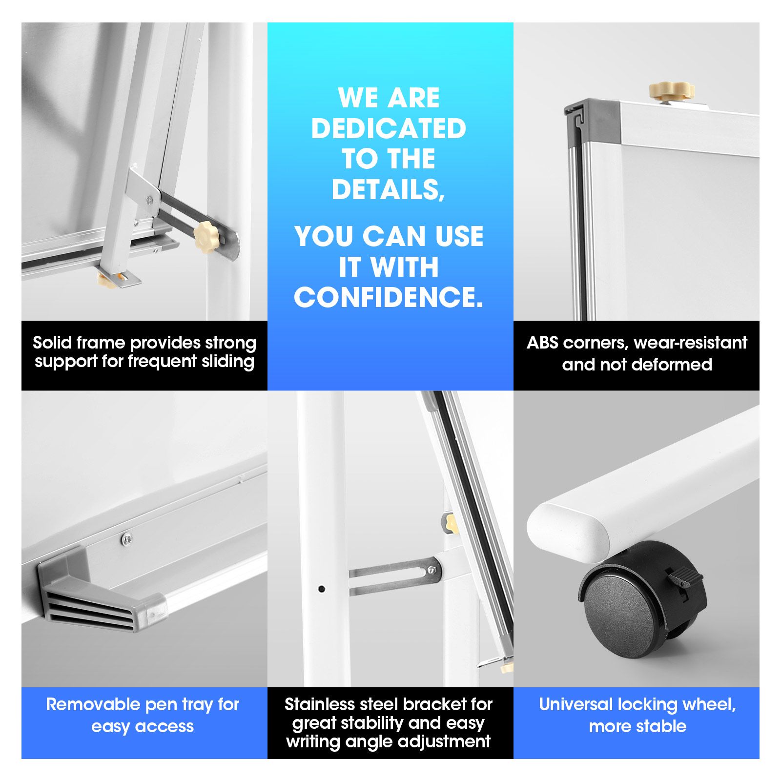 Mobile Magnetic Whiteboard Interactive Dry Erase Sliding White Board ...