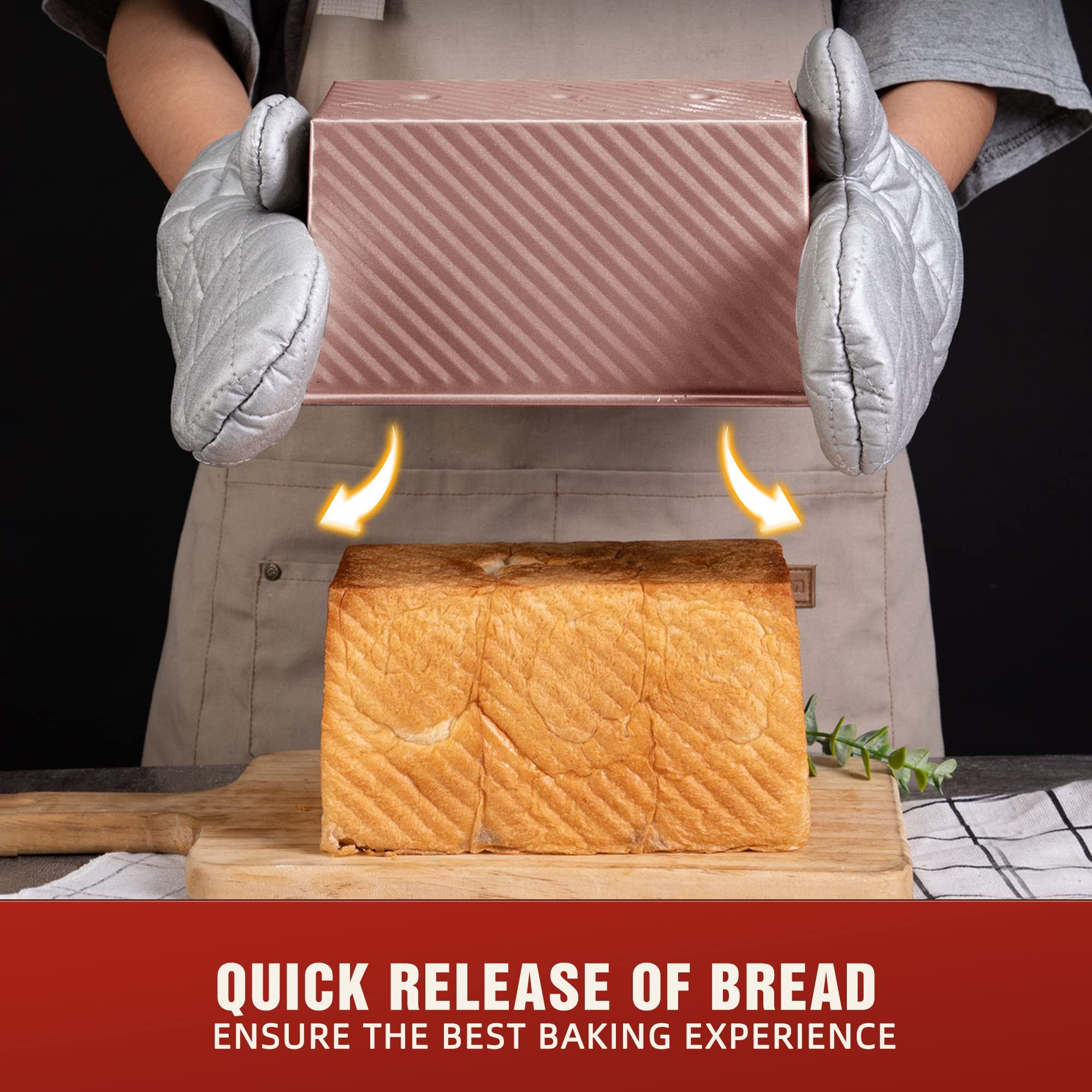 Pullman Loaf Pan with Lid Bakeware for Baking Bread Carbon Steel ...