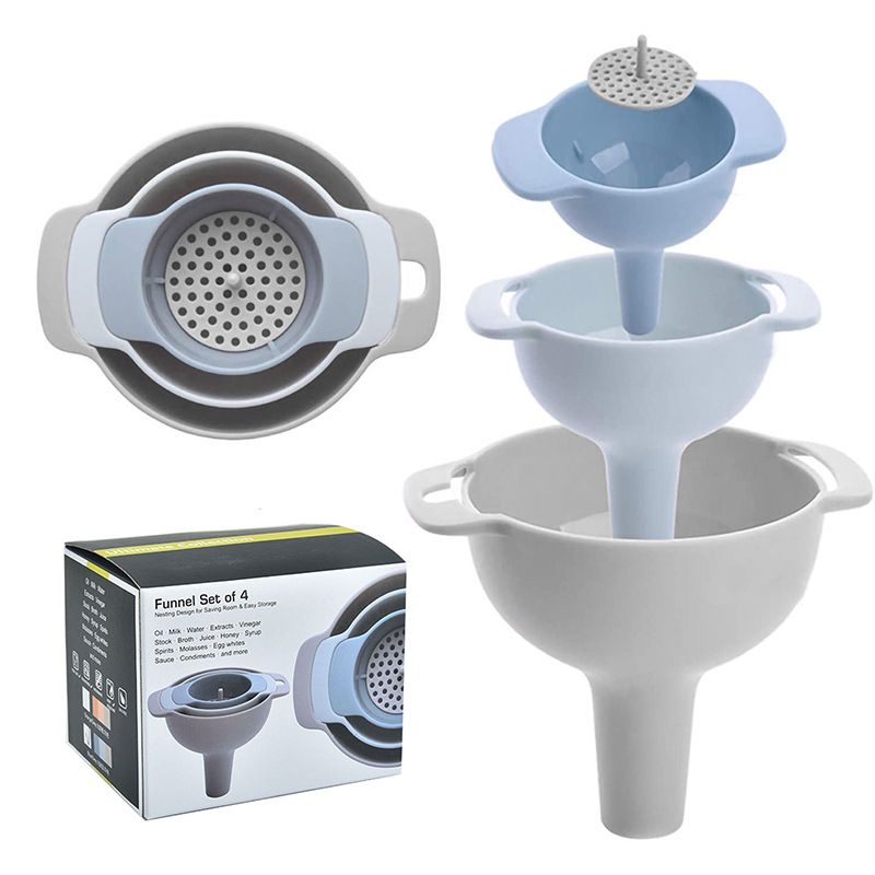 Kitchen Funnel with Detachable Strainer Filter, Small/Medium/Large ...
