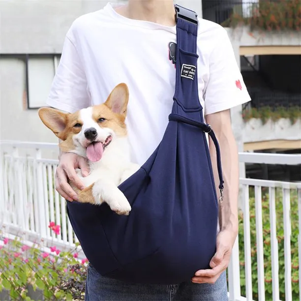 Dog and Cat Sling Carrier Hands Free Reversible Pet Papoose Bag for ...