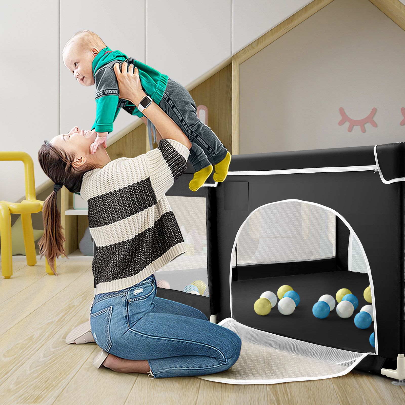 Baby Playpen Kids Fence Pen Playground Activity Centre Enclosure ...