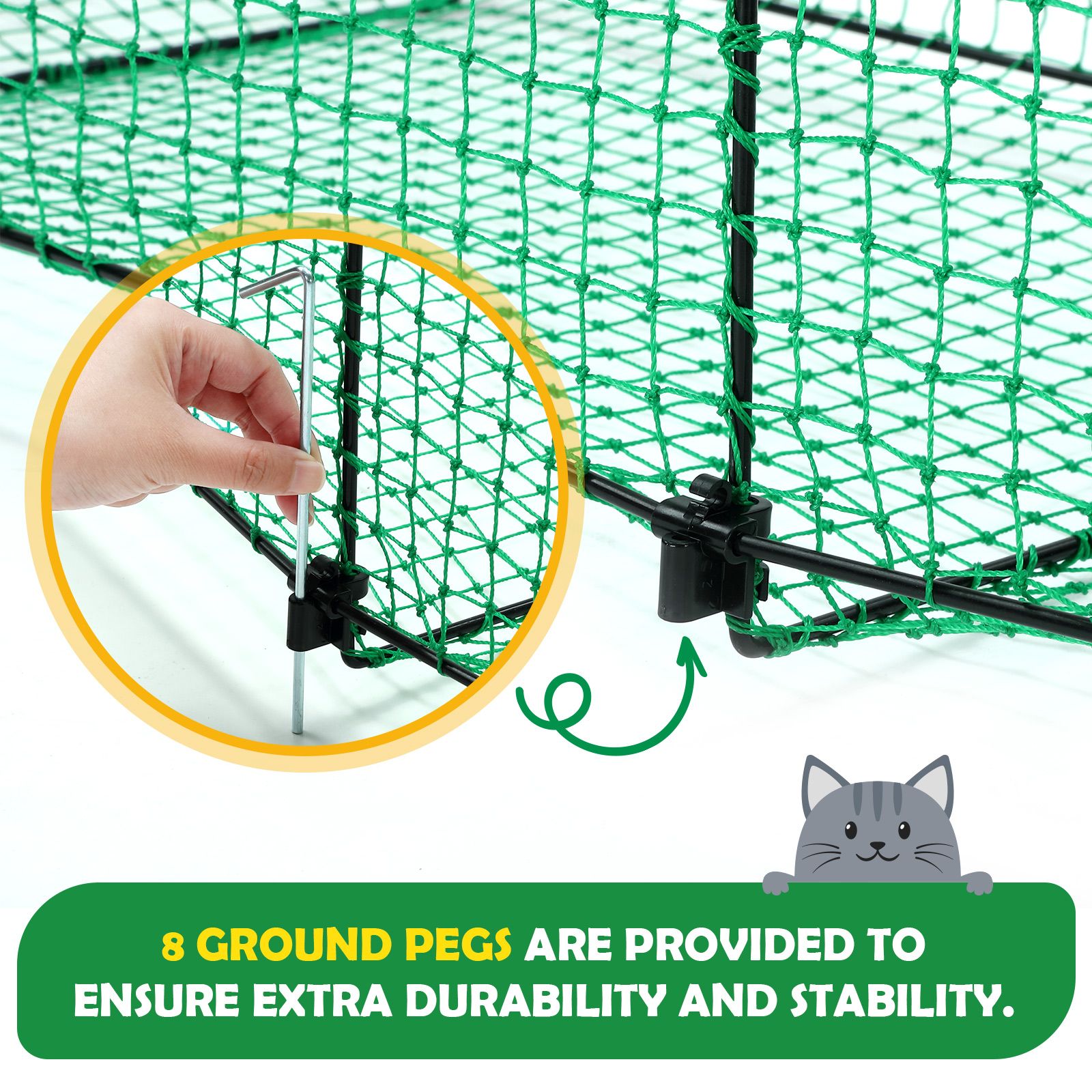 Cat Tunnel Enclosure Bird Cage Net Pet Netting Rabbit Parrot Bunny ...