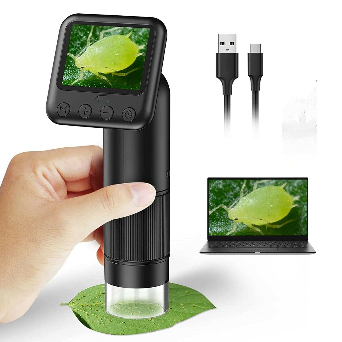 Handheld Digital Microscope 2'LCD Screen Pocket Portable Microscope for ...