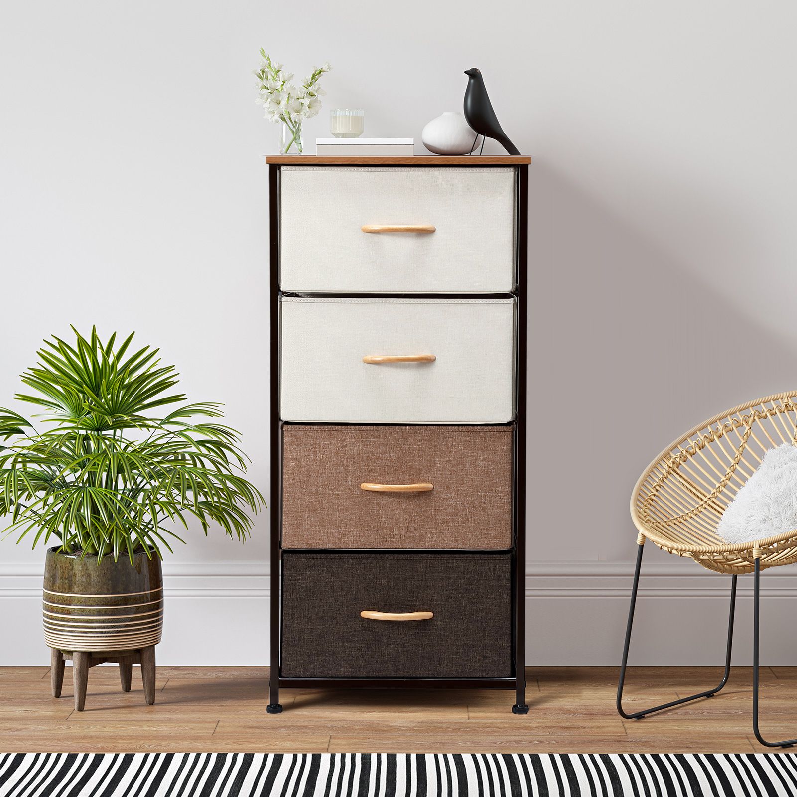 Dresser Storage Unit Chest of 4 Drawers Bedroom Table Furniture Cabinet ...