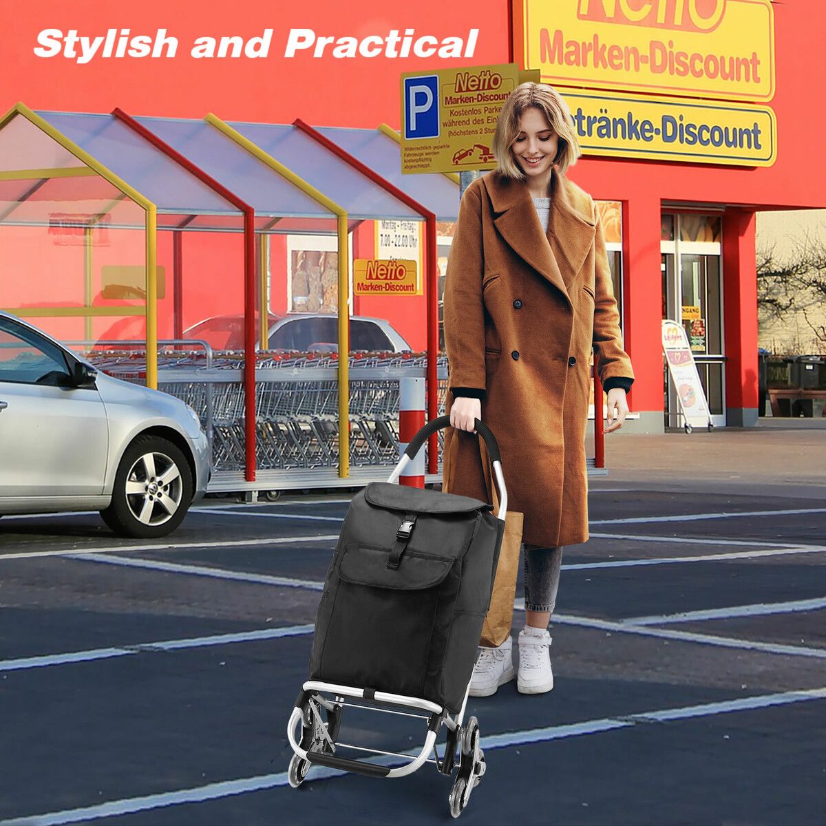 Shopping Trolley Cart Trolly Wheeled Storage Bag Grocery Market ...