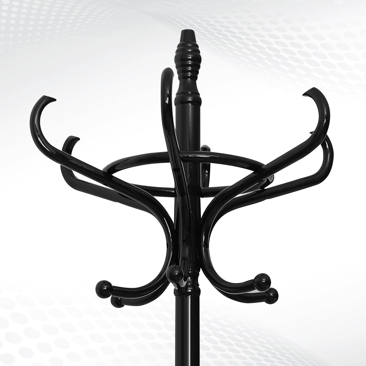 Coat Rack Stand Wooden Clothes Hat Hanger 12 Hooks Umbrella Hall Tree ...