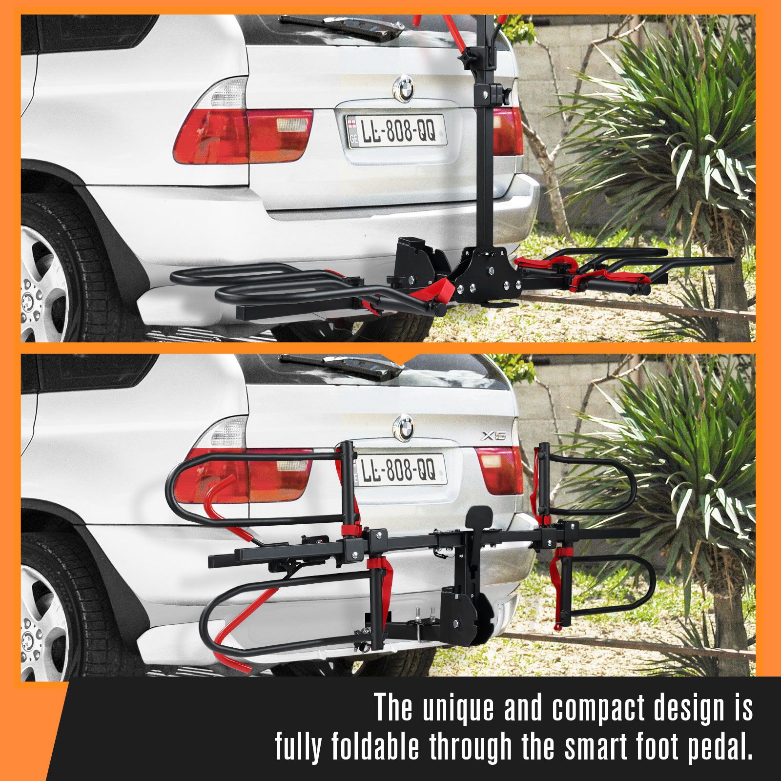 2 Ebike Rack for Car Mountain Bicycle Carrier Stand Rear Mount Storage ...