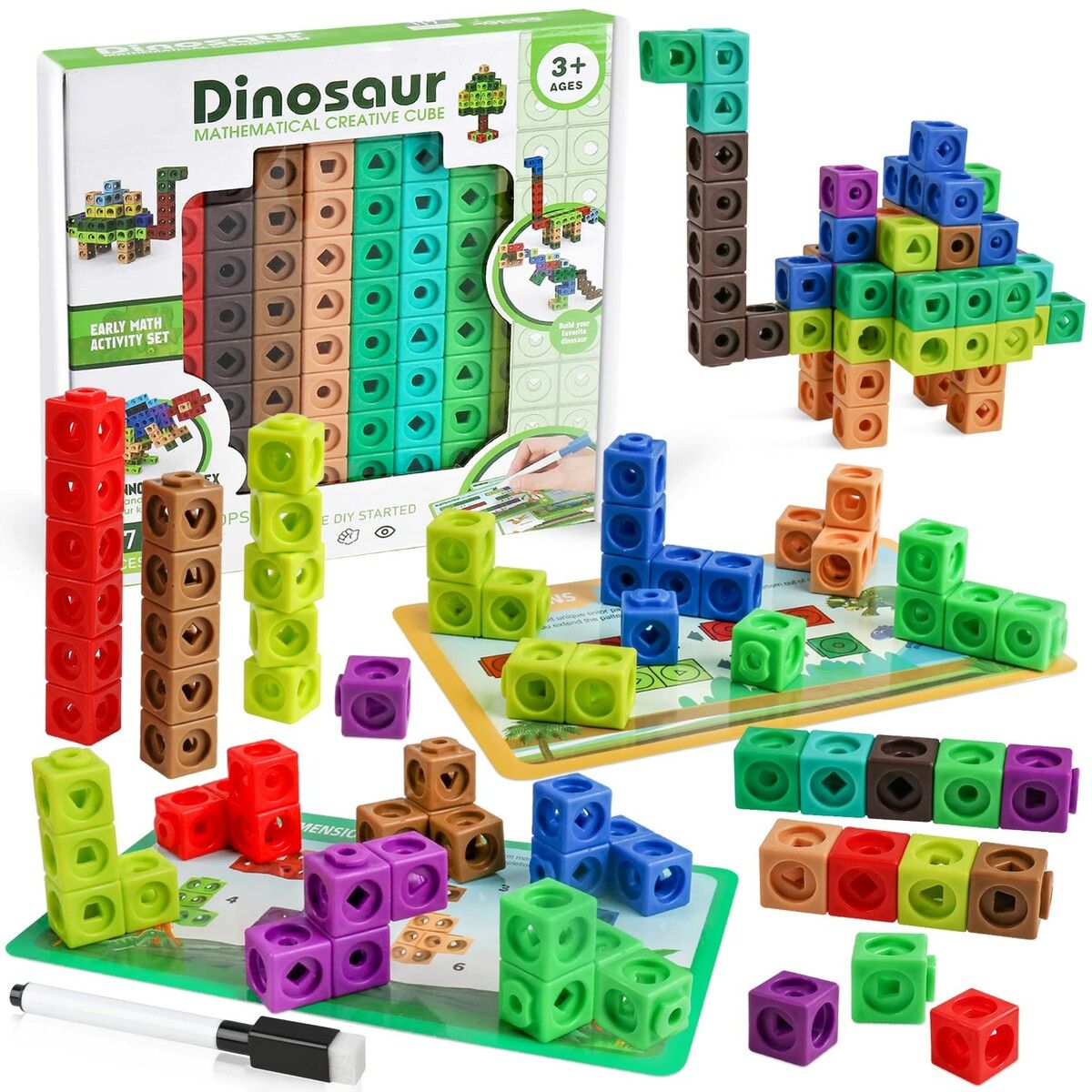 Math Link Counting Cubes Number Connecting Snap Linking Blocks Manipulatives with Activity Cards ...