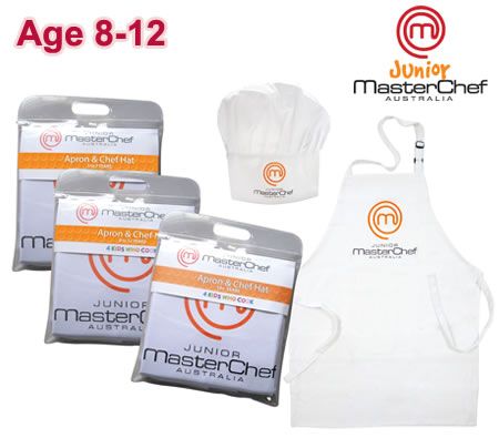 Junior Masterchef 4 Kids Who Cook Apron and Chef Hat - Ages 8 - 12 ...