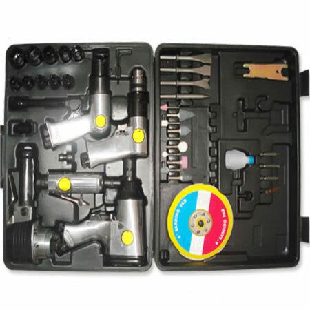 45 Pc. Piece Air Tool Kit in Carry Case - Drill / Wrench / Sander & More