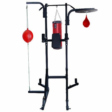 Professional Boxing Stand Gym Station with Punching Bag, Speedball and ...