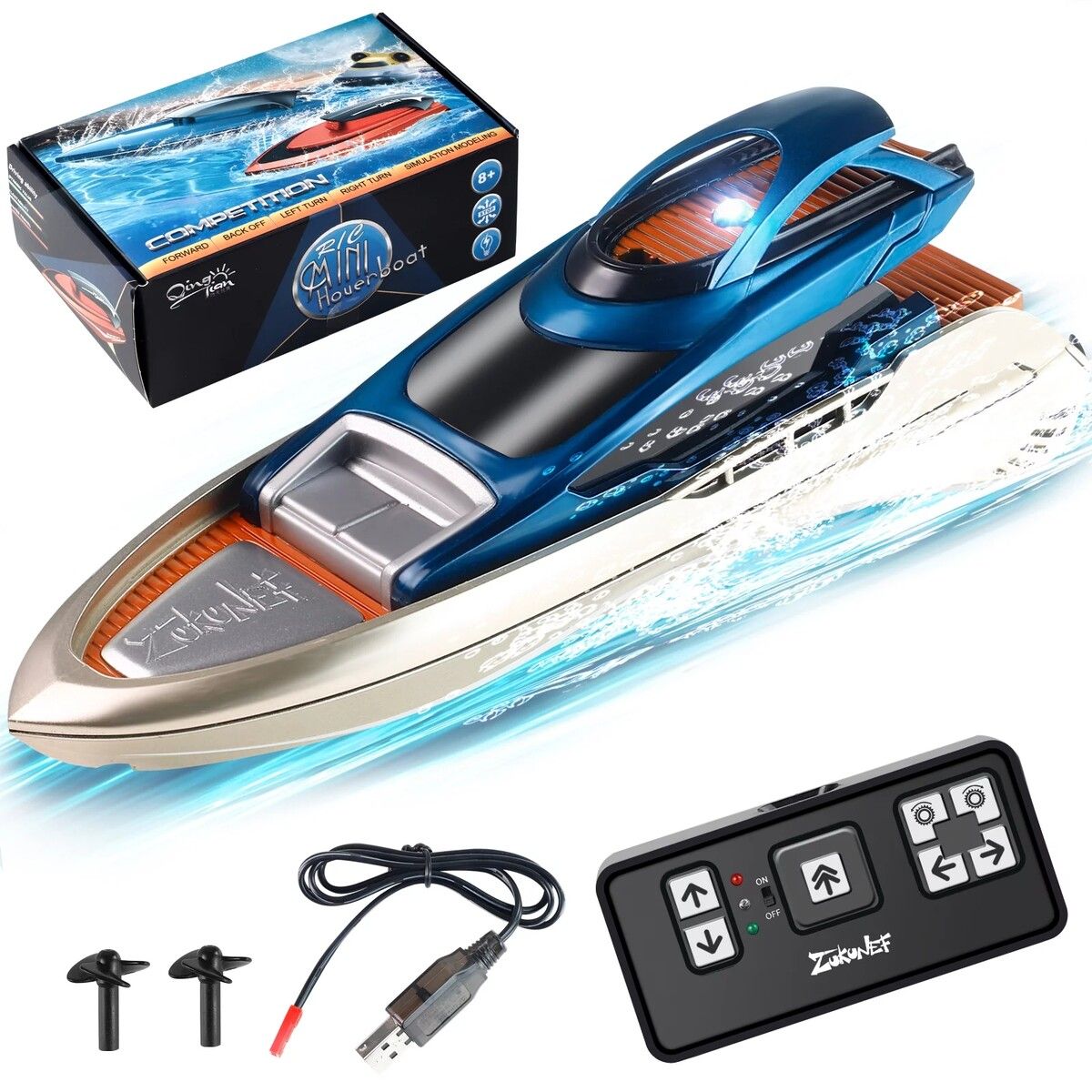 RC Remote Control Luxury Boat For Kids 2.4Hz and 20+ MPH High-Speed ...