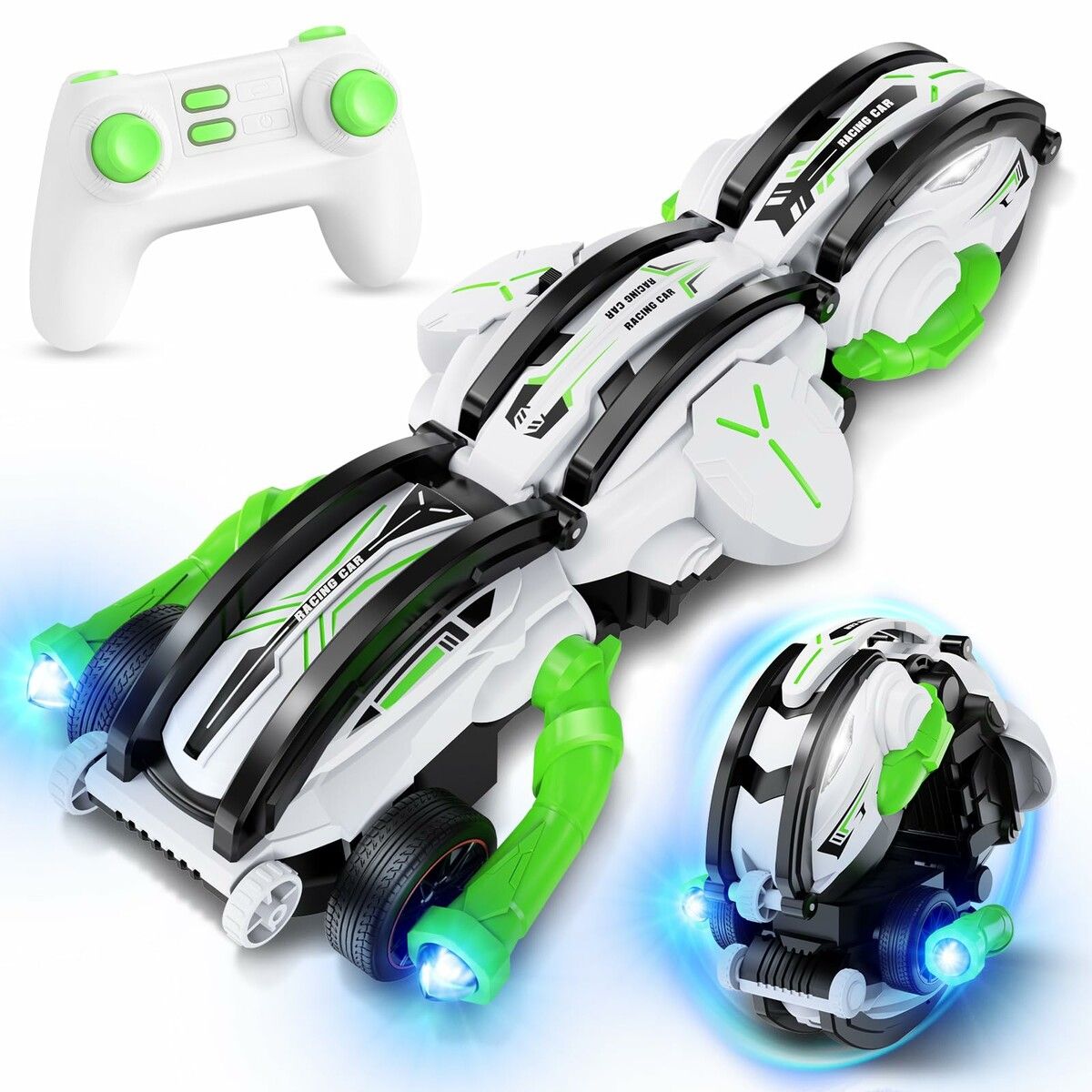 RC Cars 360° Roll Stunt Car Toys with LED Lights 2.4Ghz Remote Control Snake Toy Birthday Gift ...