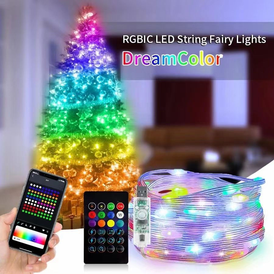 10m 100led Remote Control LED Christmas String Lights Smart Fairy ...