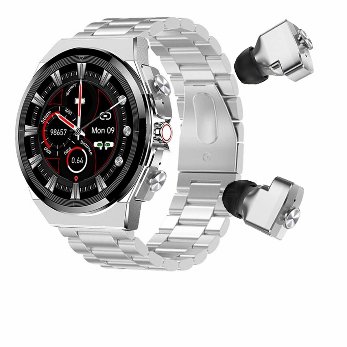 2 in 1 Smart Watch with Earbuds 1.28" Watch TWS HiFi Stereo Wireless ...