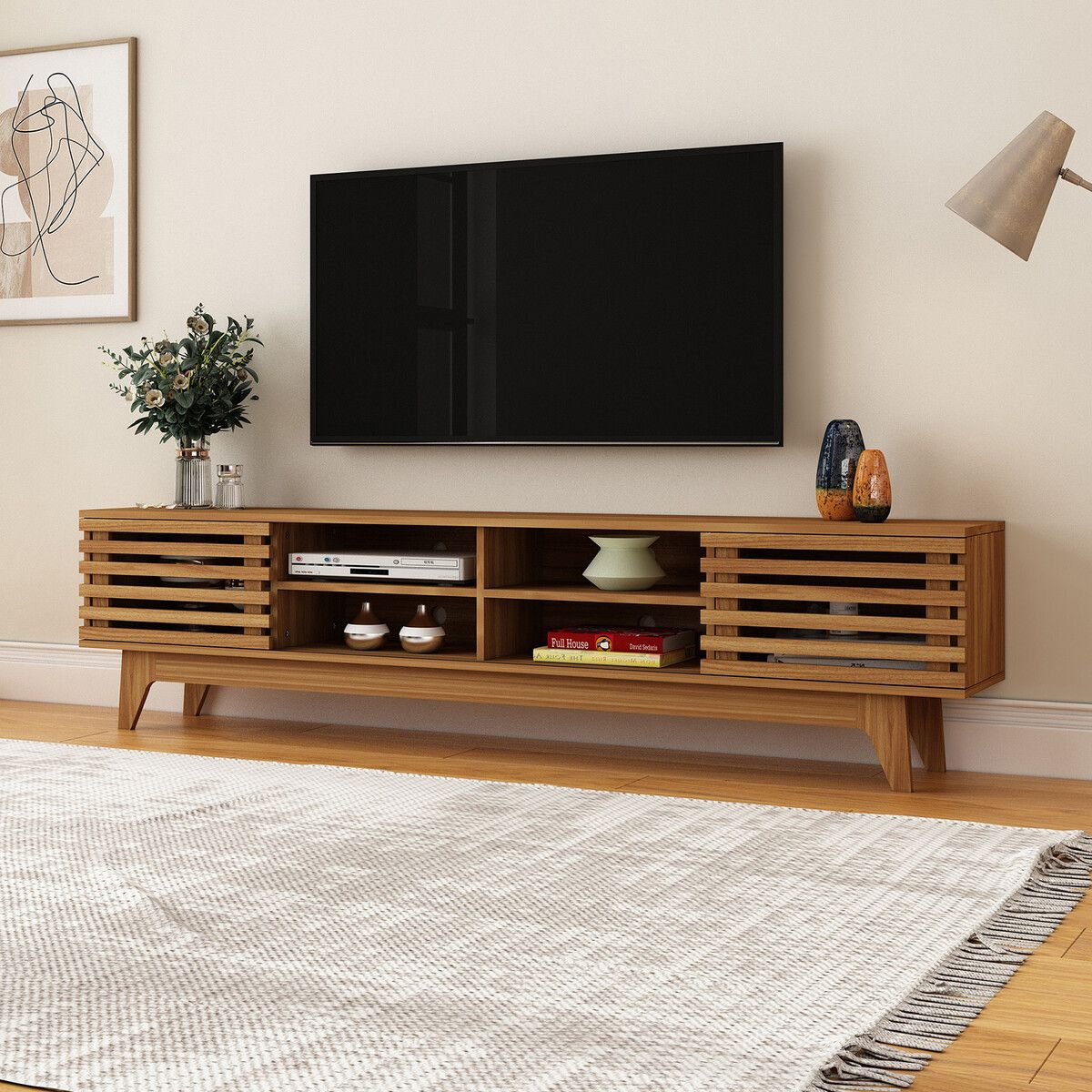 180cm TV Cabinet Stand Console Entertainment Unit Table Center Bench ...