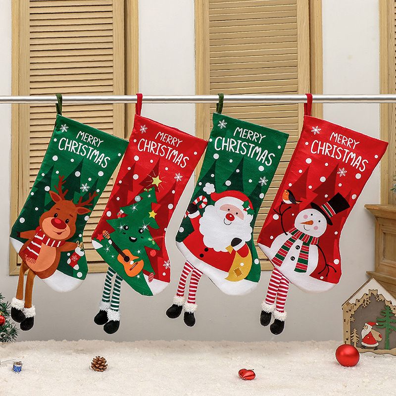 4PCS Christmas Stocking Classic Large Stockings Santa, Snowman ...