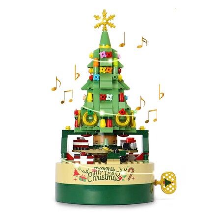 Christmas Tree Building Blocks Set for Kids - DIY Christmas Music Box ...