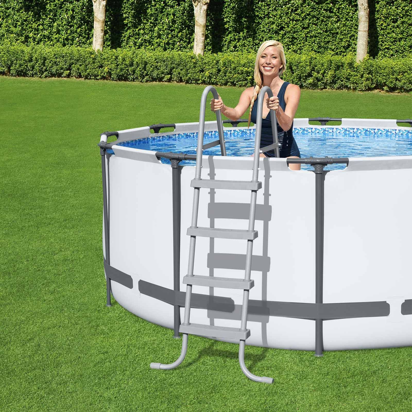 Bestway Ladder Above Ground Swimming Pool Steps Stairs for 1.22m Wall ...