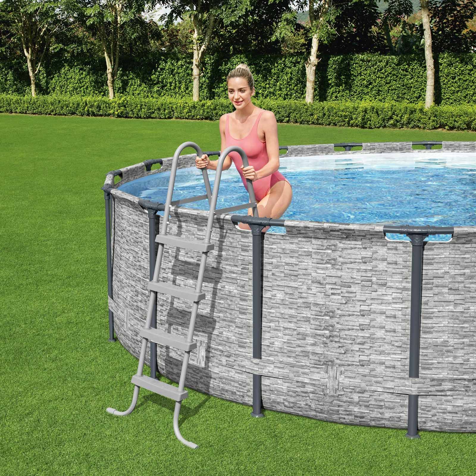 Bestway Ladder Above Ground Swimming Pool Steps Stairs for 1.22m Wall ...