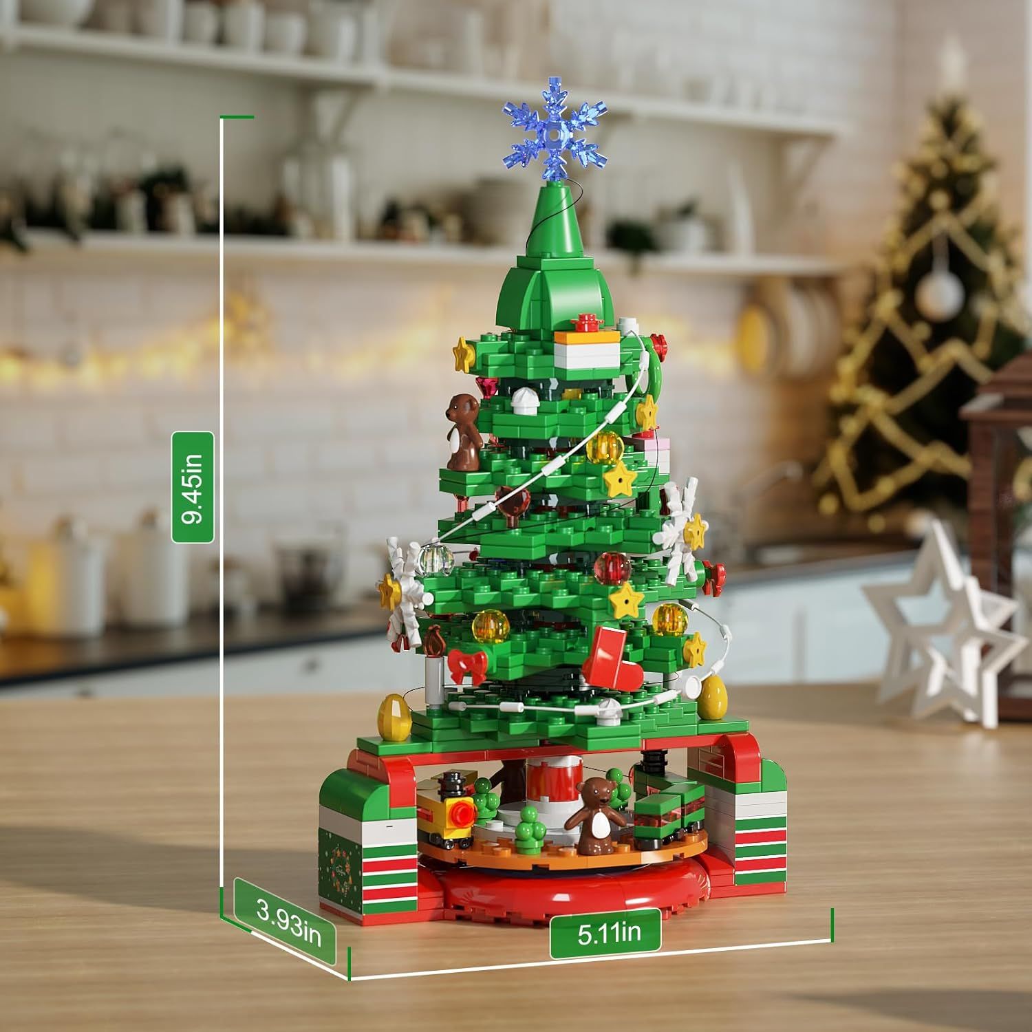 Christmas Tree Building Set, Christmas Building Bricks with LED Lights ...