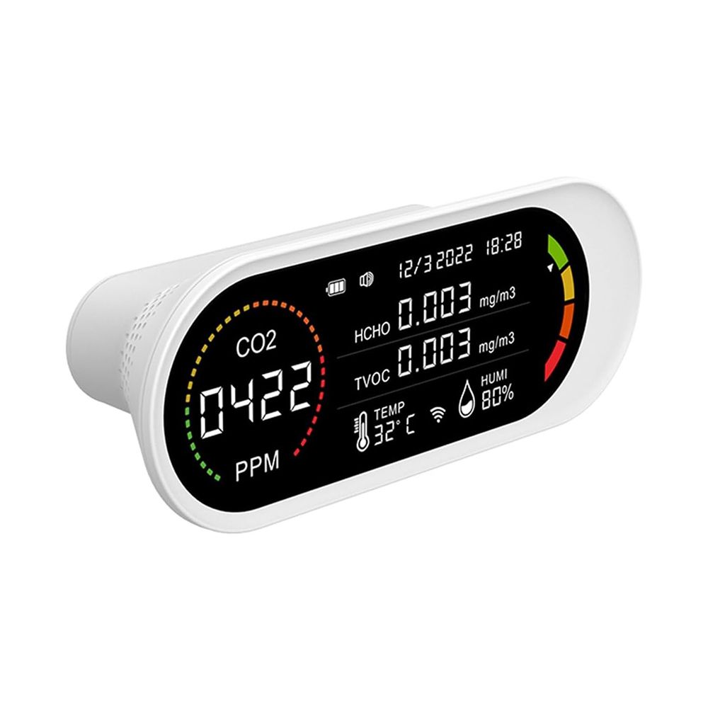 5 In 1 Air Quality Detector TVOC HCHO CO2 Meter Carbon Dioxide ...