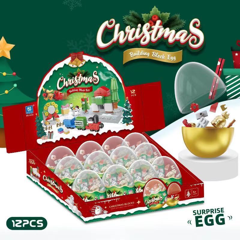 Christmas Series 12 Set Mystery Box Building Set, Christmas Gacha ...
