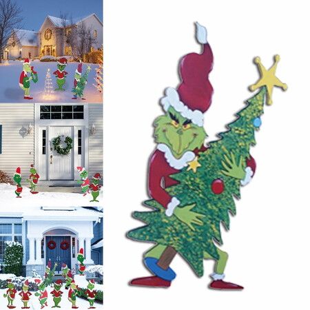 Grinch Christmas Yard Signs Decorations Outdoor Decoration Christmas ...