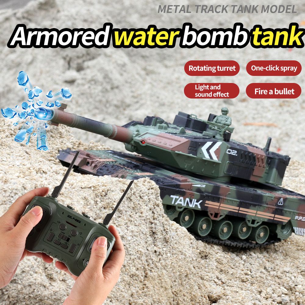 RC Battle Tank Toy with Realistic Smoke Lights Sounds 1 24 Scale Remote Controlled Tank for Kids Christmas Gifts Green