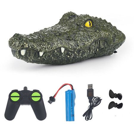 Remote Control Boat Electric RC Alligator Boat 2.4G High Speed Simulation Crocodile Head Water Toys Waterproof Prank Toy for Pools and Lakes Crazy Sales