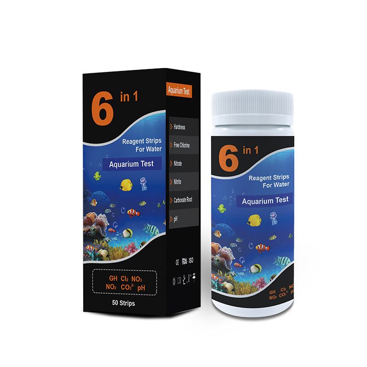 6 in 1 Aquarium Test Strips 50 Fish Testing Kit Freshwater Test Kit ...