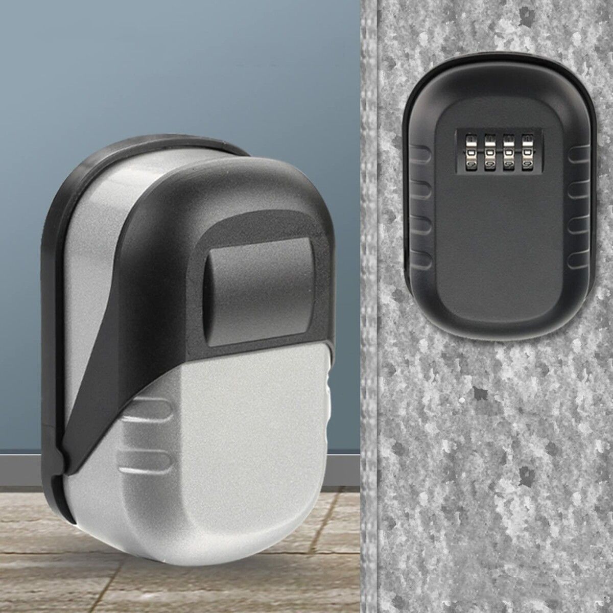 Key Lock Box Wall Mounted Aluminum alloy Key Safe Box 4 Digit ...