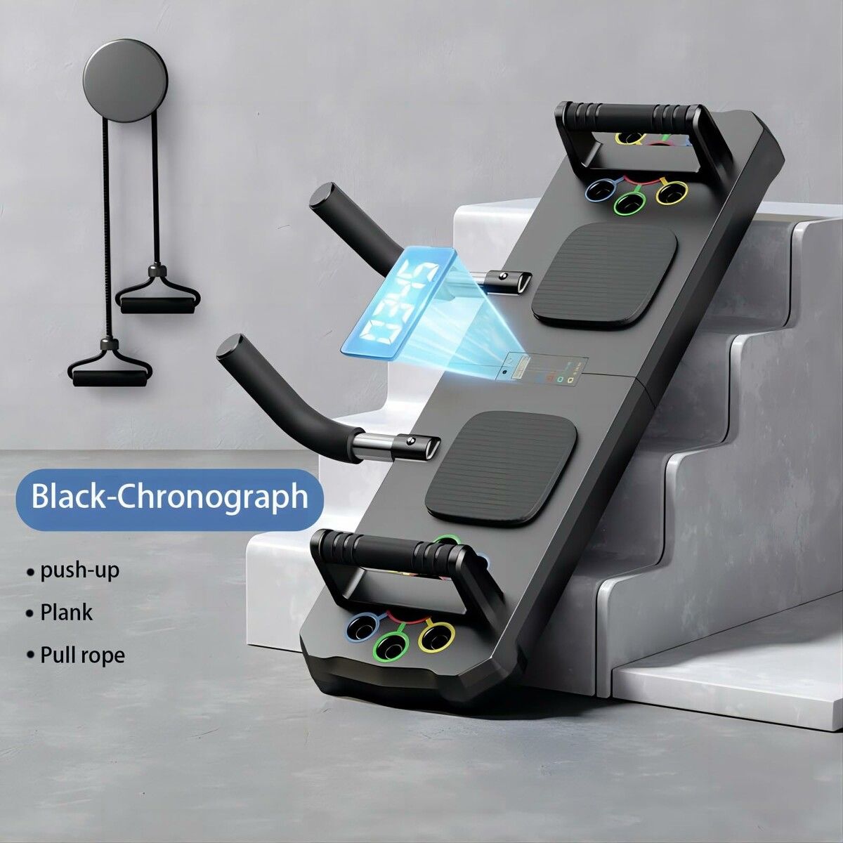 Push Up Board Comes With LED Display Smart Count and Tension Rope, Push ...