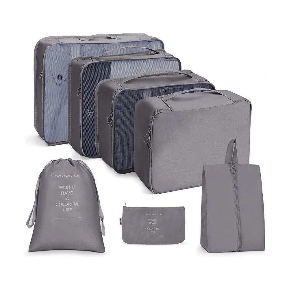 Set of 7 Luggage Cubes for Travel, Travel Luggage Organizer Bags ...