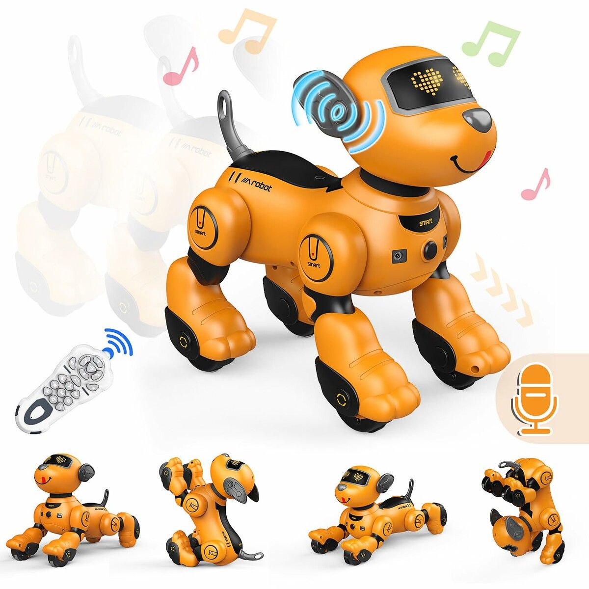 Robotic Puppy Toy Dog Voice 24GHz Remote Control Interactive Touch ...
