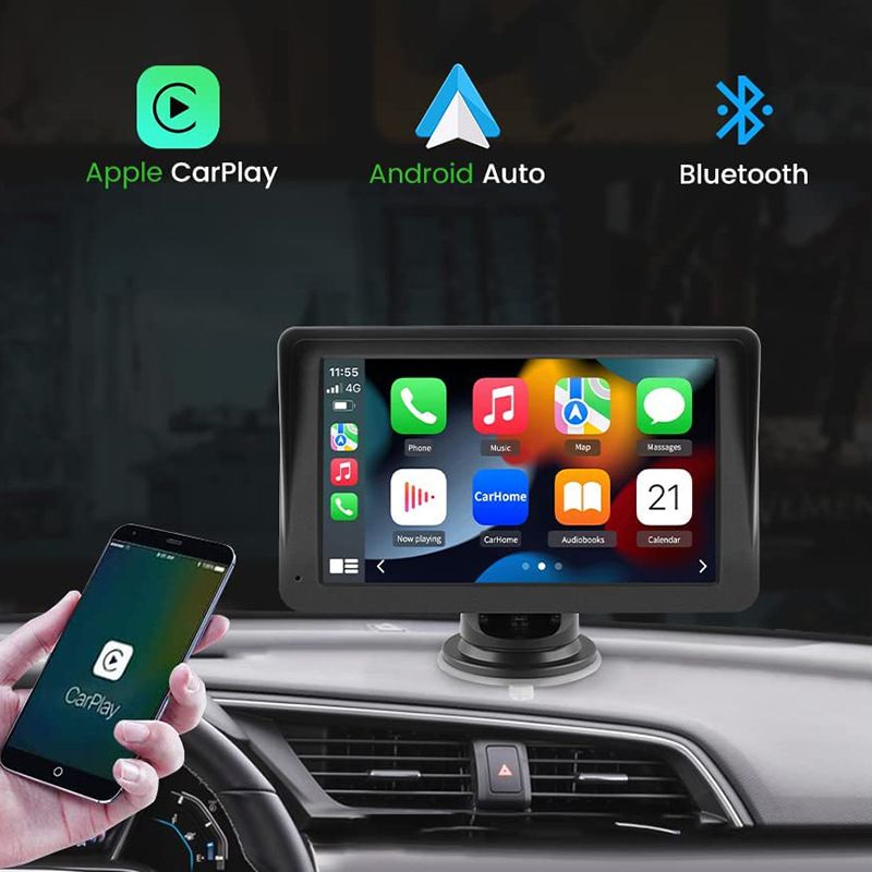 Apple Car Play Portable Car Screen, 7 Inch HD IPS Touchscreen Car Radio ...