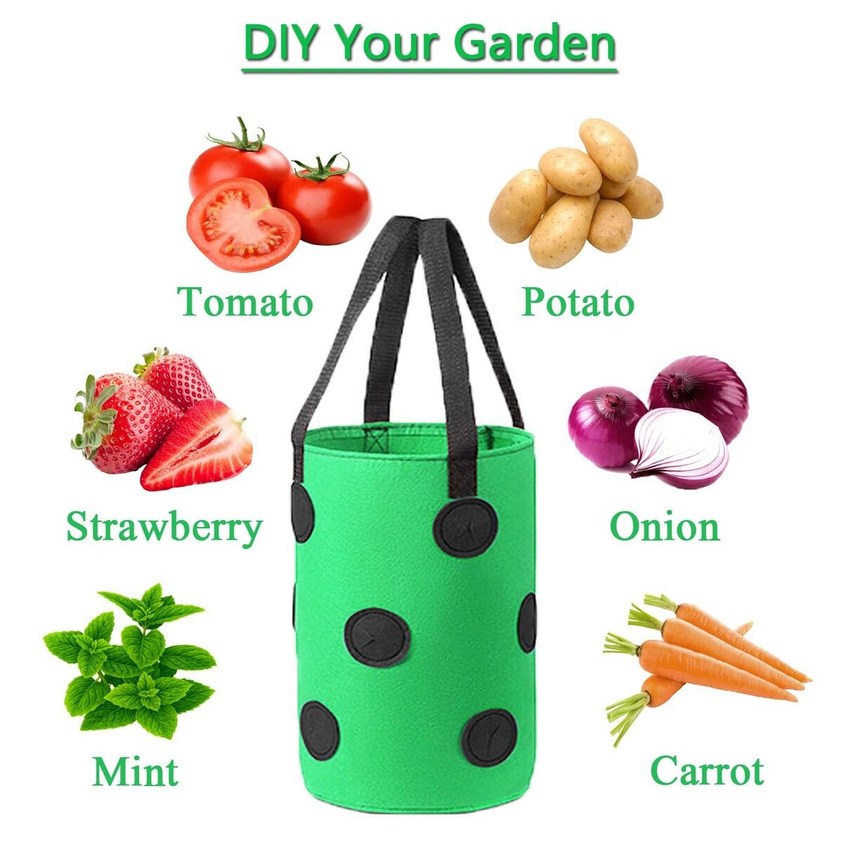 Garden Hanging Strawberry Planting Grow Bag,Upside Down Vegetable ...