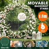 1.8M Wedding Party Arch Mesh Backdrop Stand White Round Hoop Decoration ...